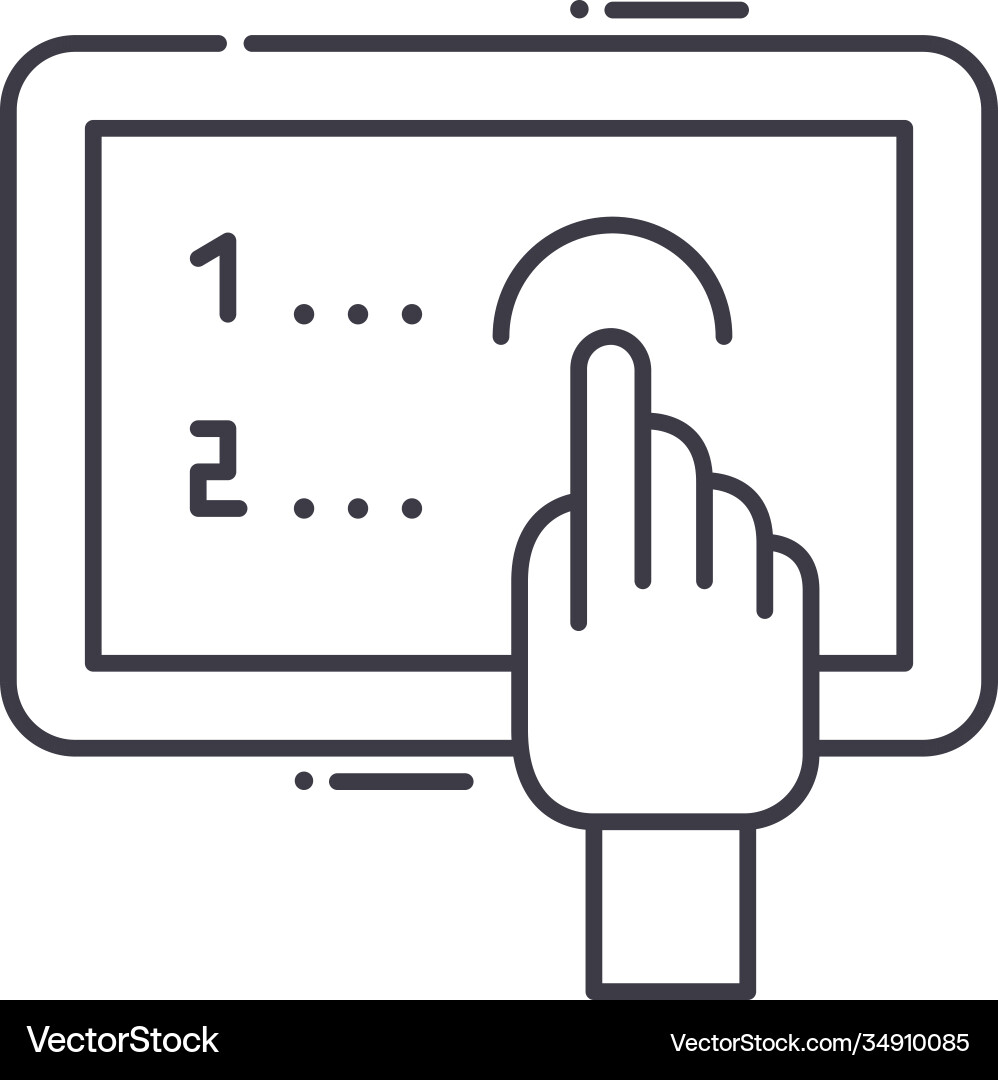 Touch screen icon linear isolated Royalty Free Vector Image