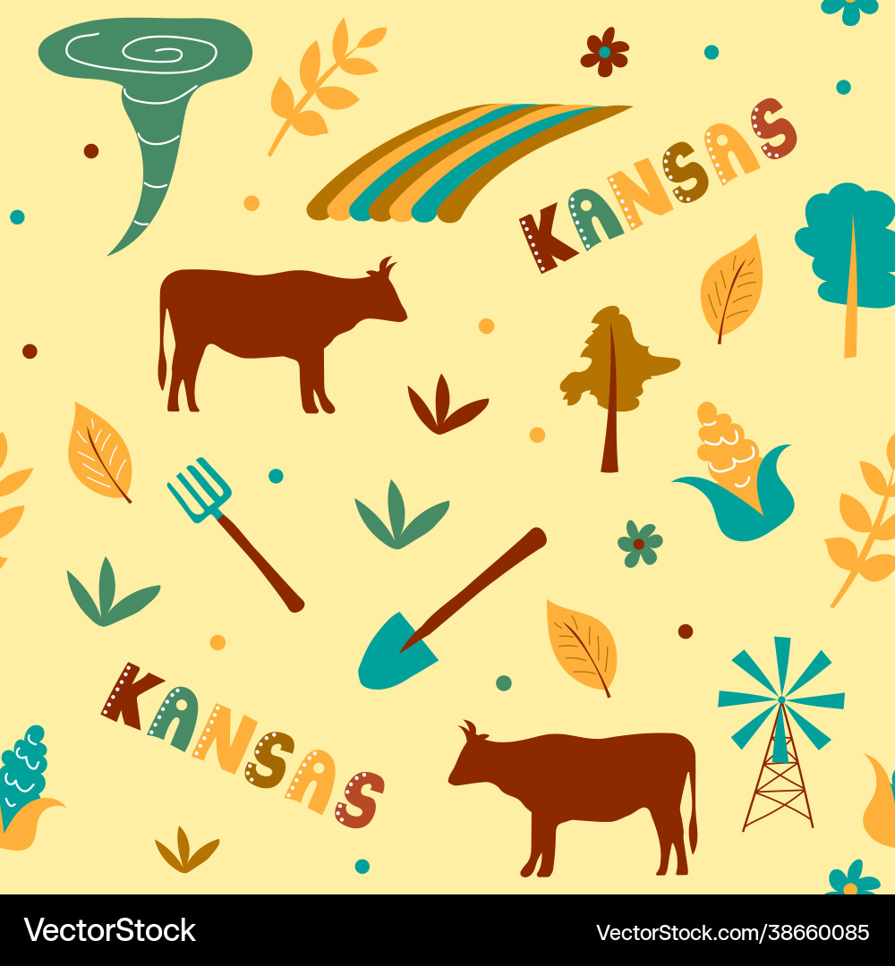 Usa collection kansas Royalty Free Vector Image