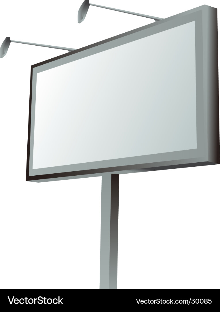 White Advertising Sign Royalty Free Vector Image