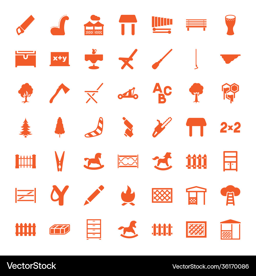 49 wood icons Royalty Free Vector Image - VectorStock