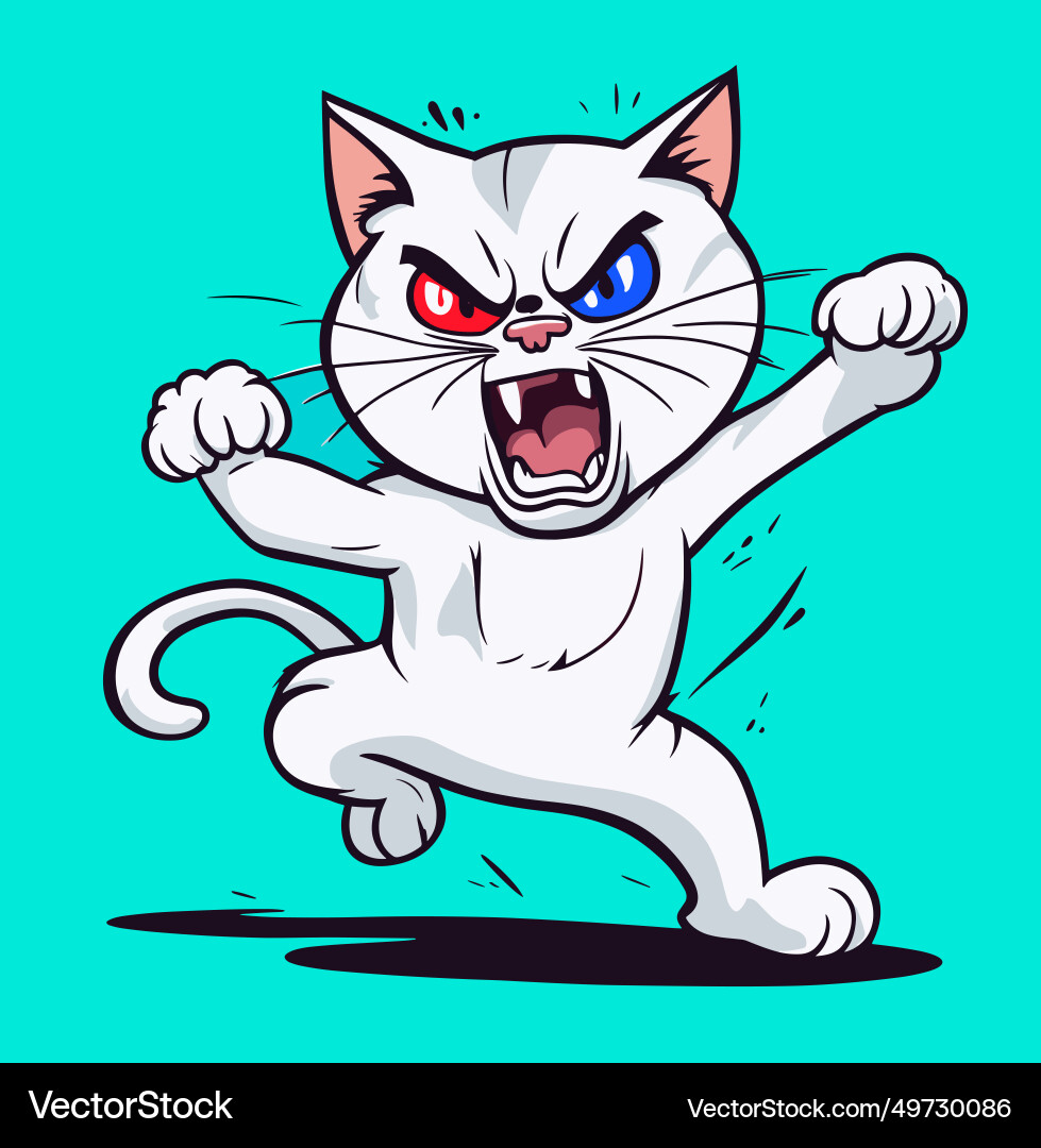 A cat angry cartoon Royalty Free Vector Image - VectorStock