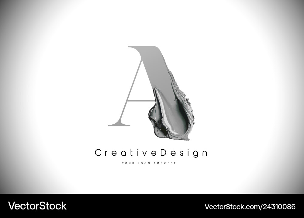 A letter design brush paint stroke black Vector Image