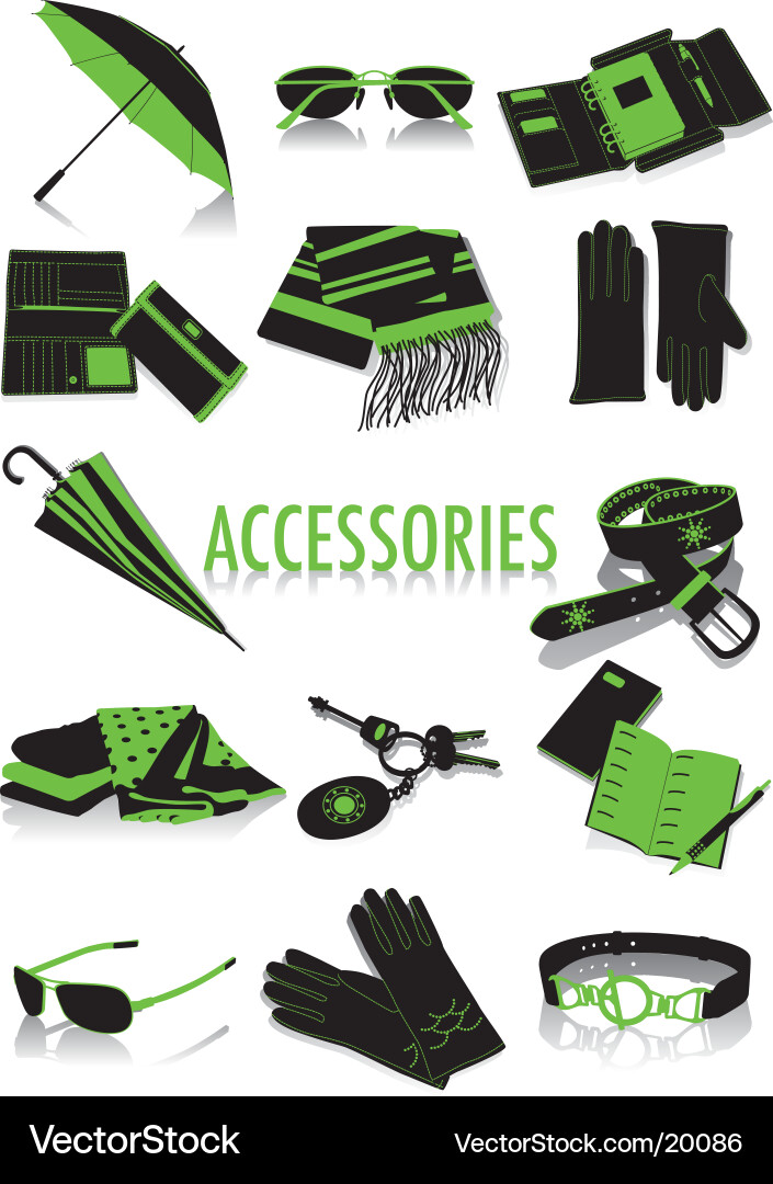 Accessories silhouettes Royalty Free Vector Image