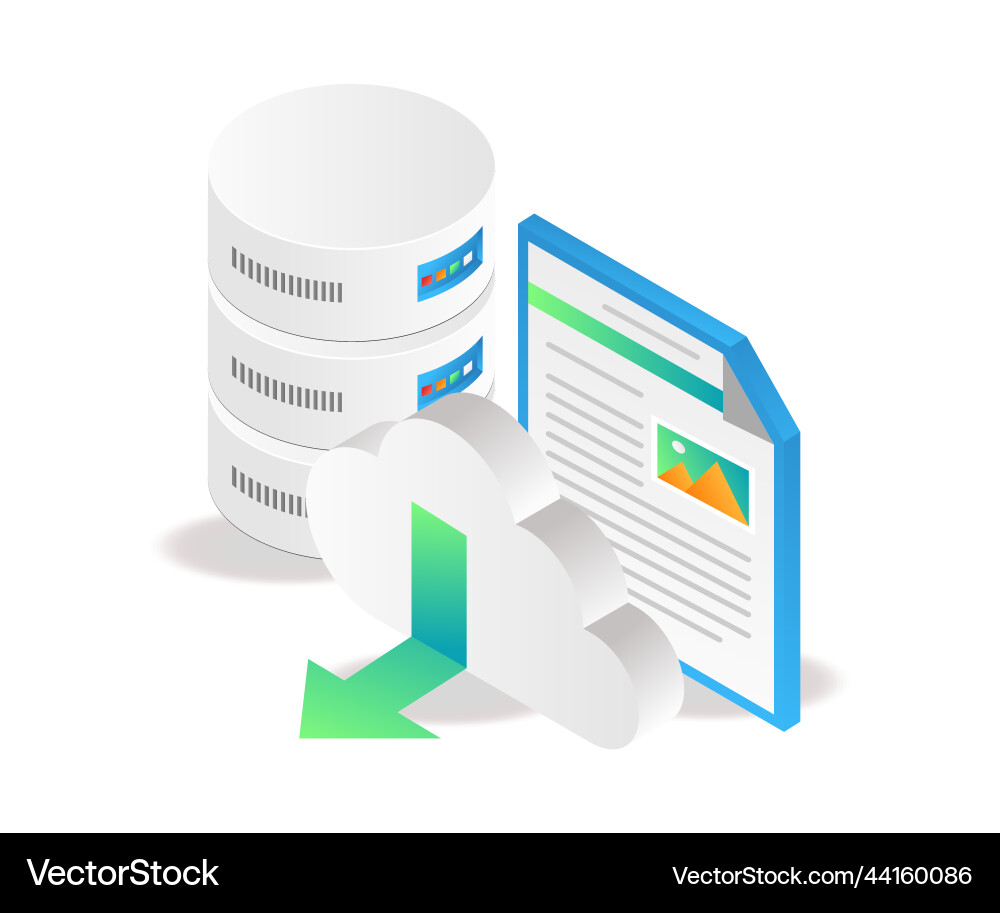 Big data storage cloud server Royalty Free Vector Image