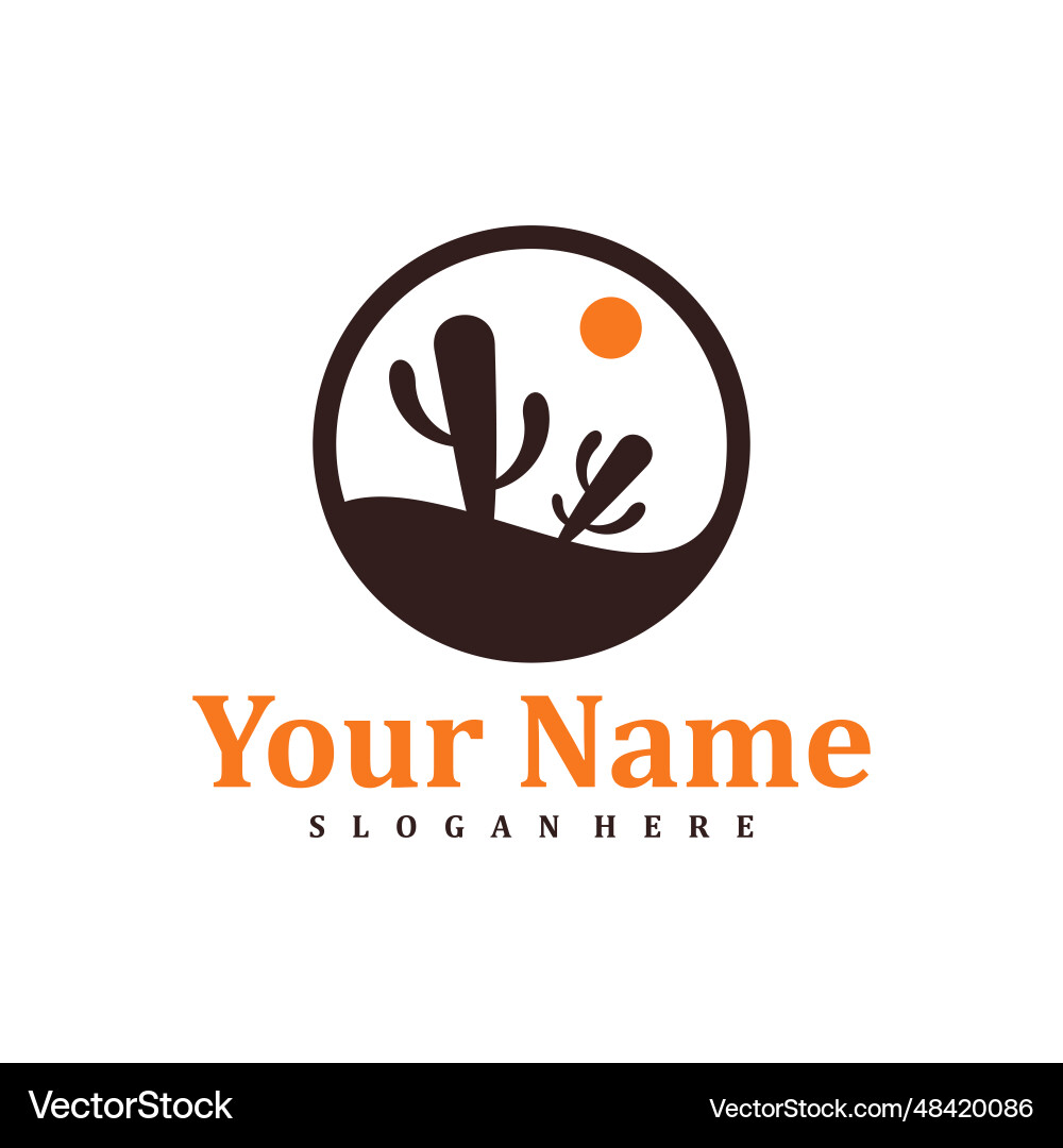 Cactus logo design template creative Royalty Free Vector