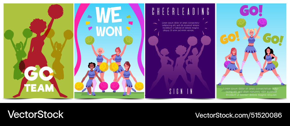 Cheerleading Event Posters Royalty Free Vector Image