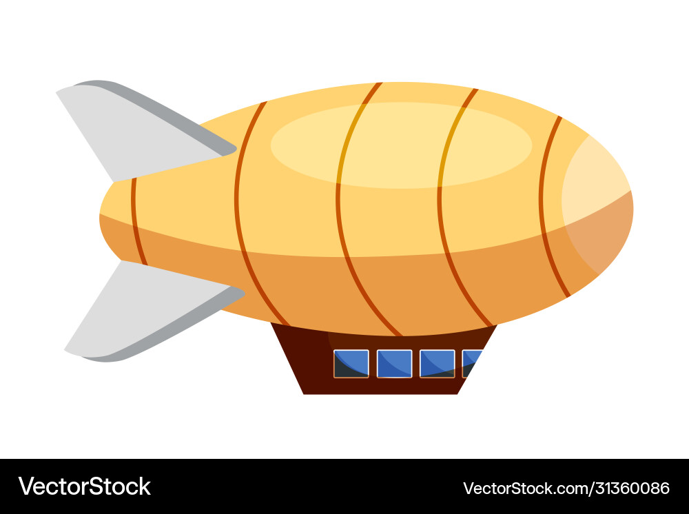 Commercial airship flat Royalty Free Vector Image