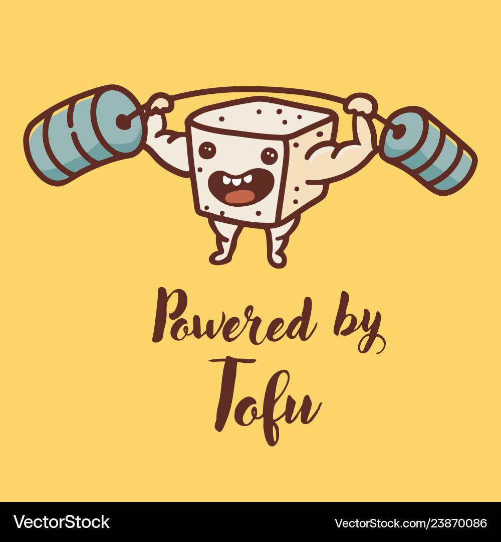 Cute funny tofu character Royalty Free Vector Image