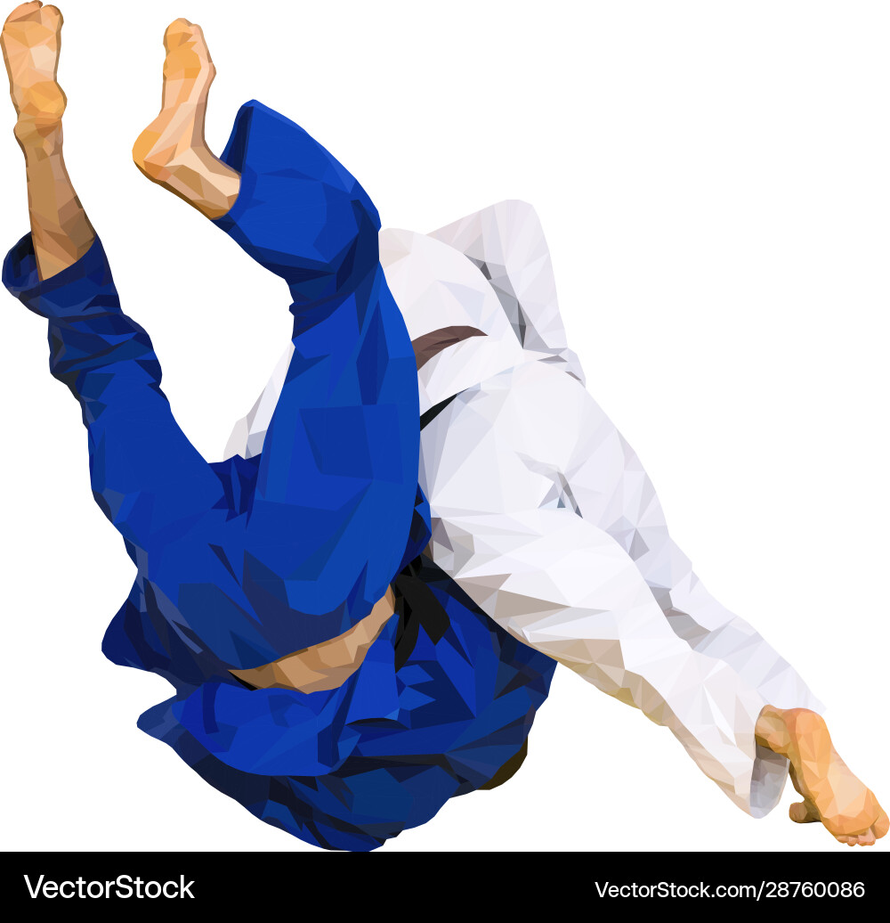Fighter judo throw for ippon Royalty Free Vector Image