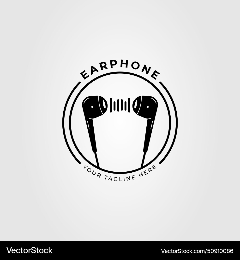 Headset or earphone for listening phone logo Vector Image
