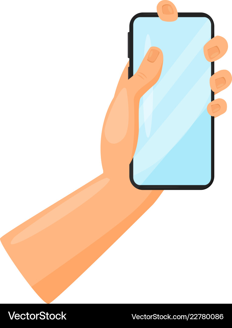 Human hand holding smartphone mobile phone Vector Image