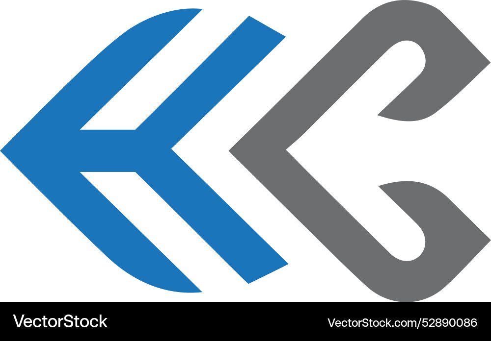 Kc initial logo design template Royalty Free Vector Image