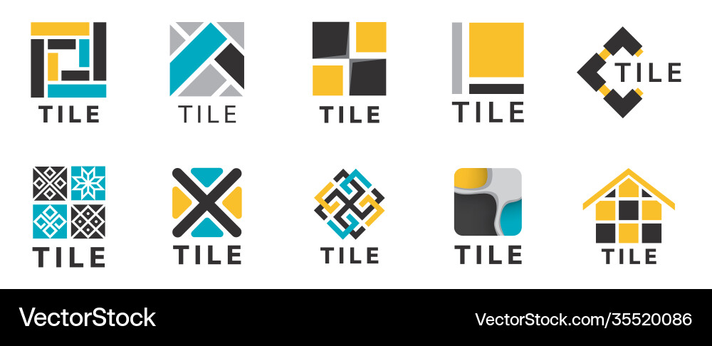Logo tiles floors and repairs Royalty Free Vector Image