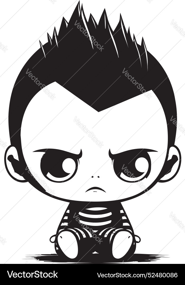 Lonesome louis cartoon boy emblem Royalty Free Vector Image