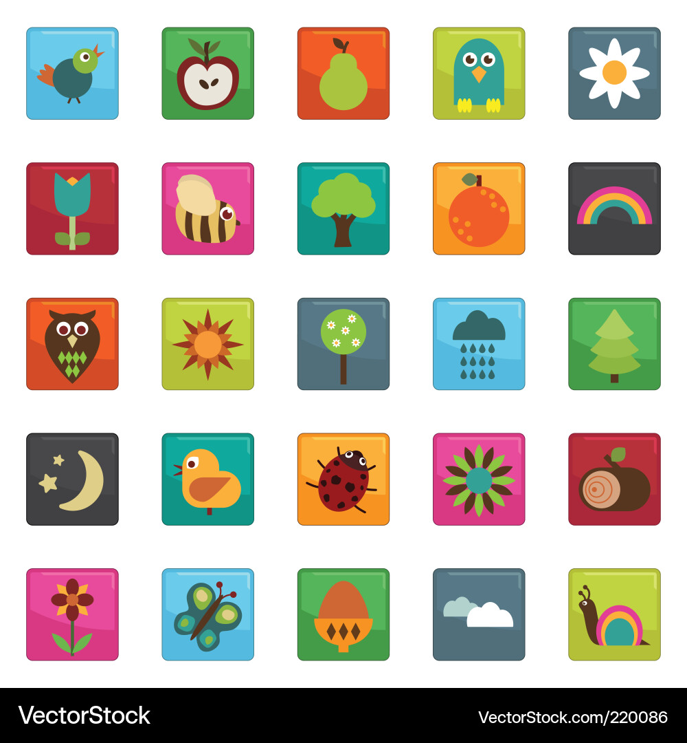 Nature icons Royalty Free Vector Image - VectorStock