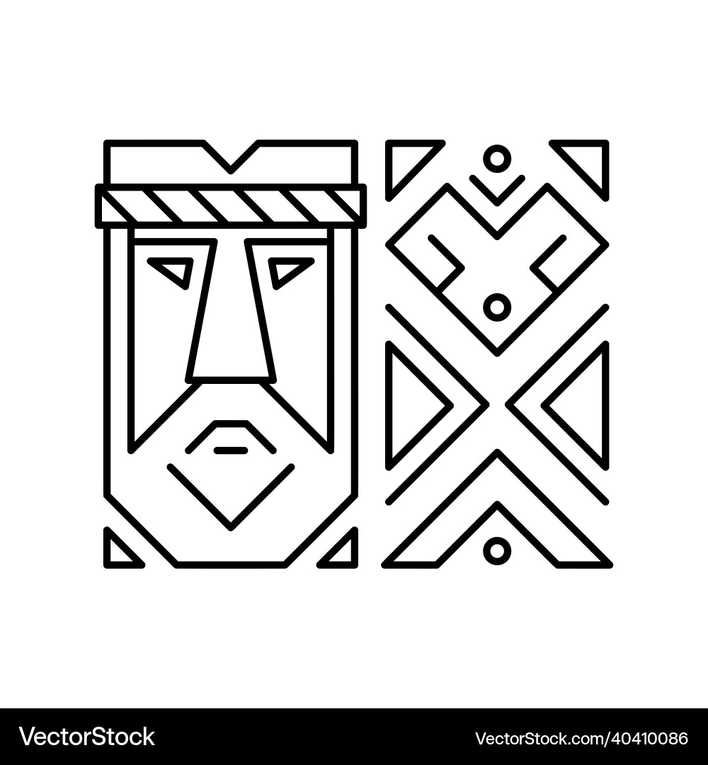 Slavic god with abstract pattern stern male face Vector Image