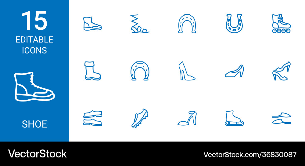 15 shoe icons Royalty Free Vector Image - VectorStock