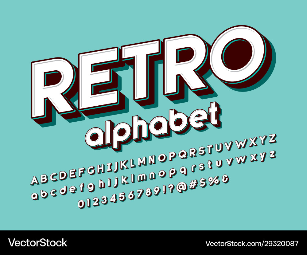 3d bold font Royalty Free Vector Image - VectorStock