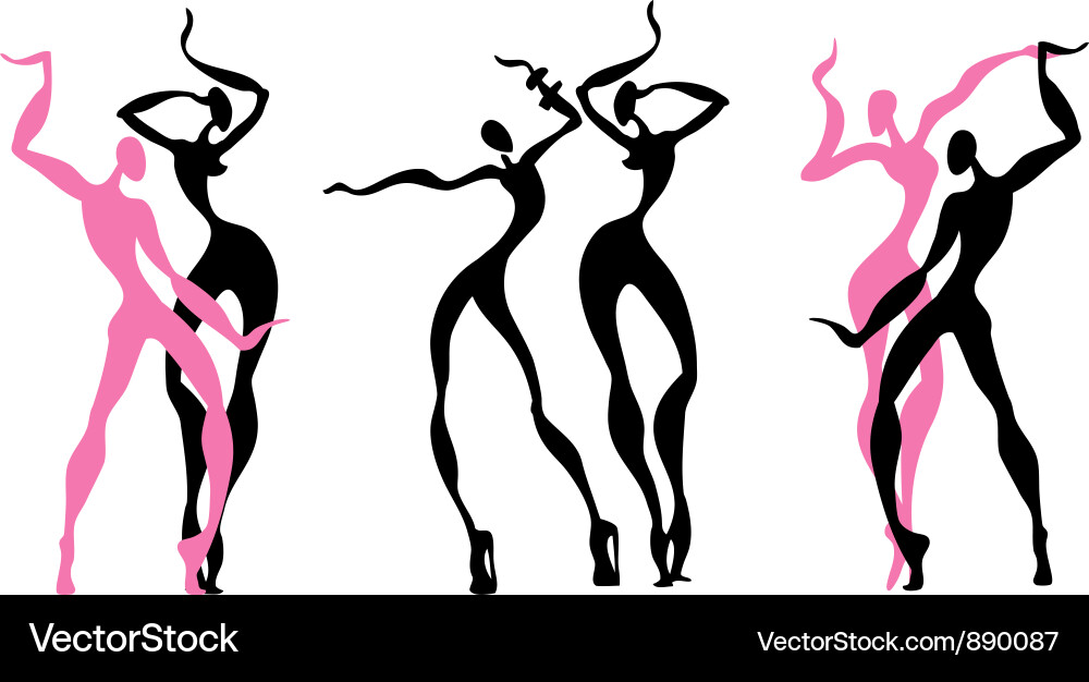 Abstract dancing figures Royalty Free Vector Image