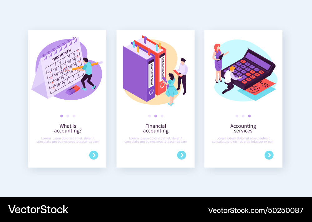 Accounting vertical banners set Royalty Free Vector Image