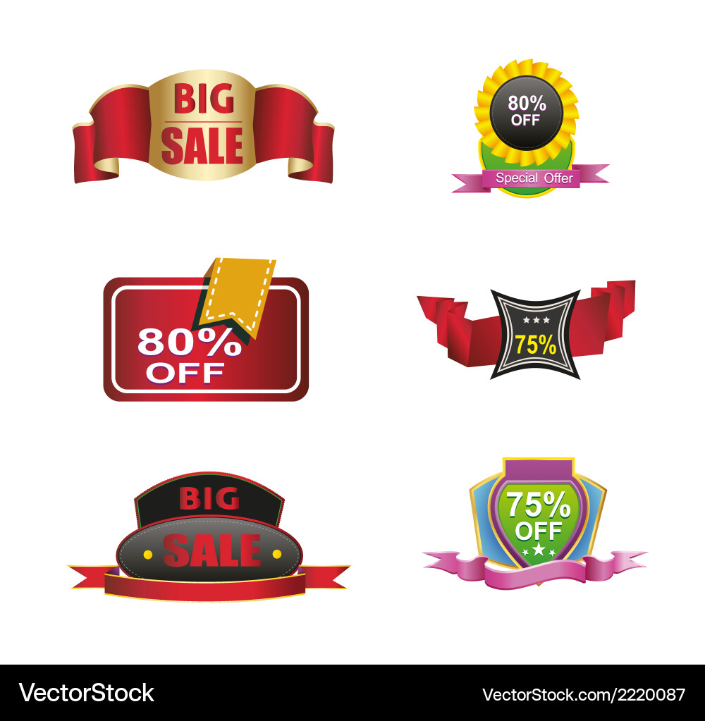 Collection-sales-off-discount-icon-logo Royalty Free Vector