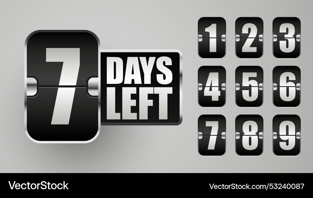 Days to go countdown discounts and sale time Vector Image