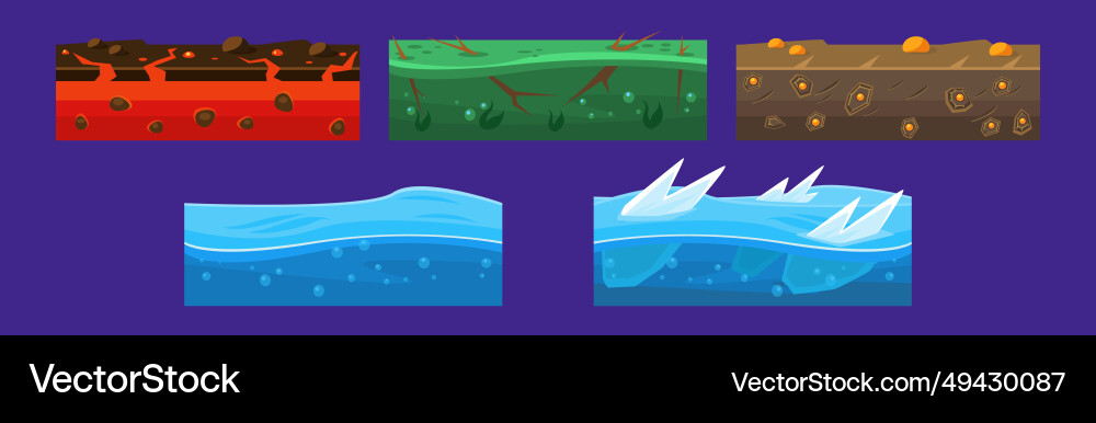 Different ground game platform level design Vector Image