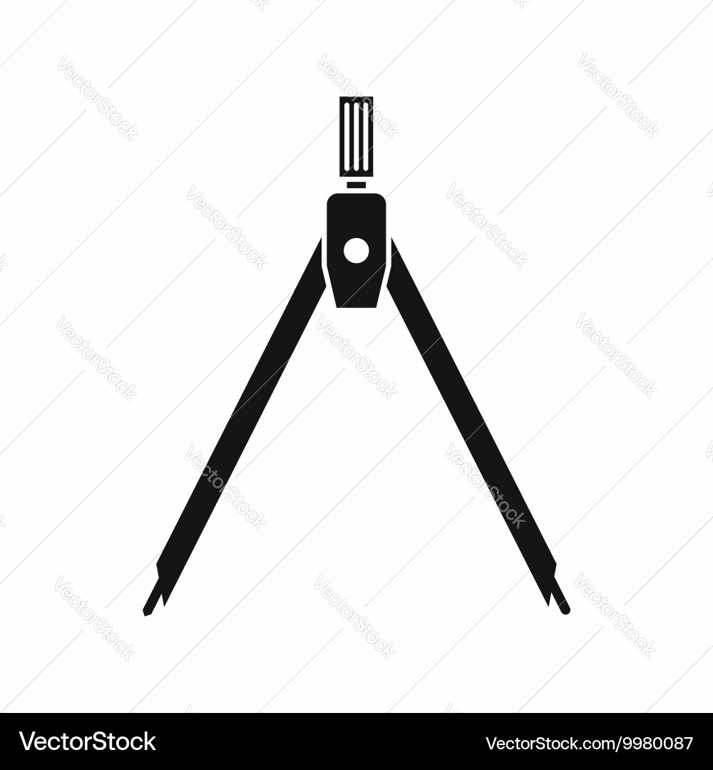 Drawing compass icon simple style Royalty Free Vector Image