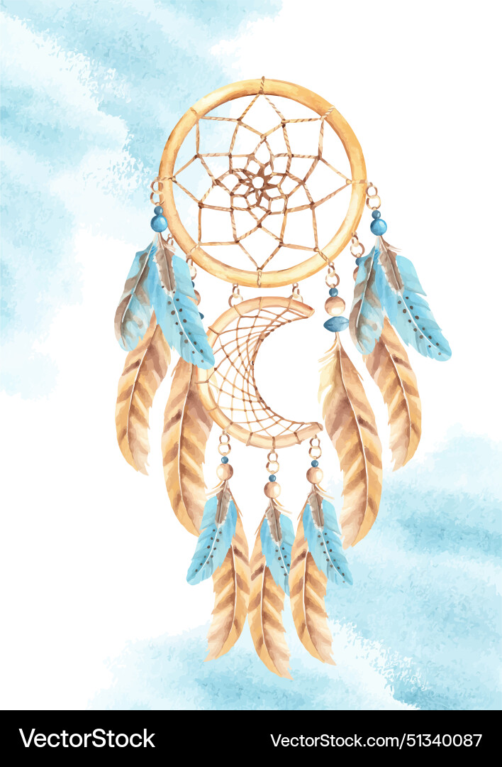 Dream catcher card or poster template with beads Vector Image