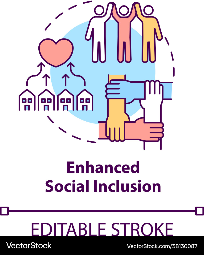 Enhanced social inclusion concept icon Royalty Free Vector