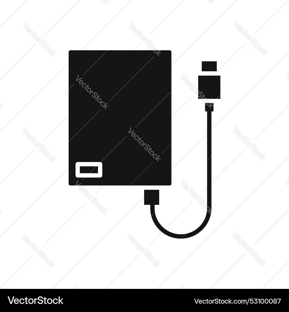 External hard drive icon isolated on white Vector Image