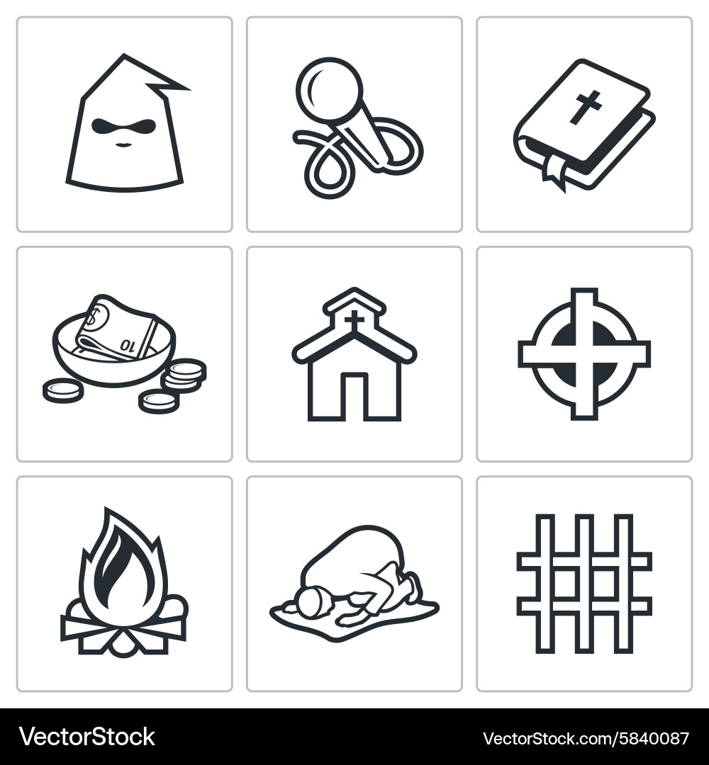False religion sect icons Royalty Free Vector Image