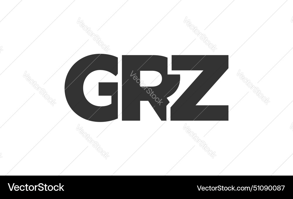 Grz logo design template with strong and modern Vector Image