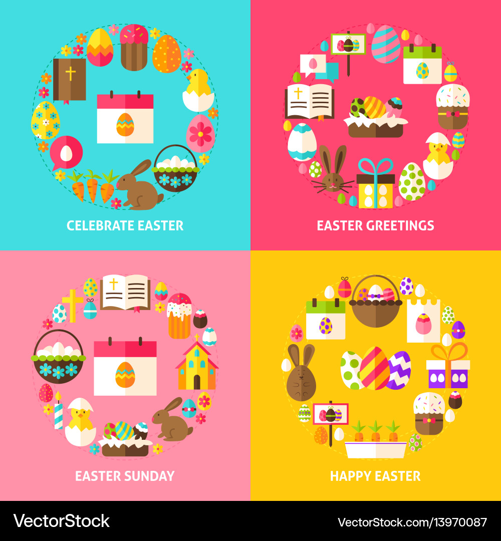 Happy easter concepts set Royalty Free Vector Image