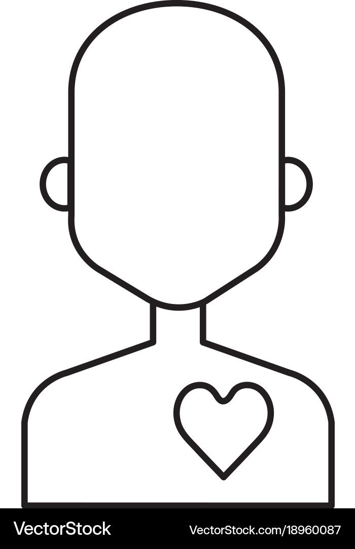 Human figure with heart Royalty Free Vector Image