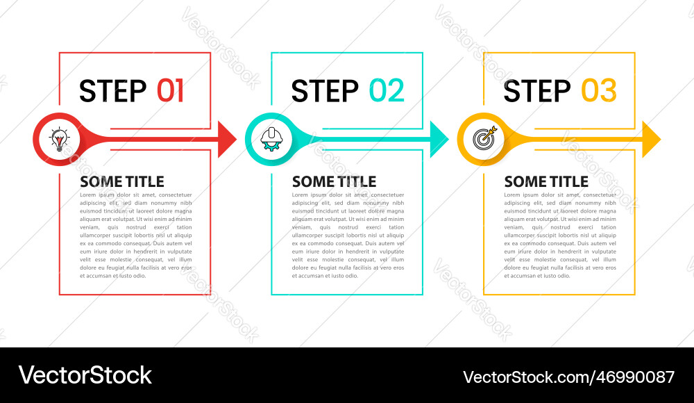 Infographic template 3 colorful banners in a row Vector Image