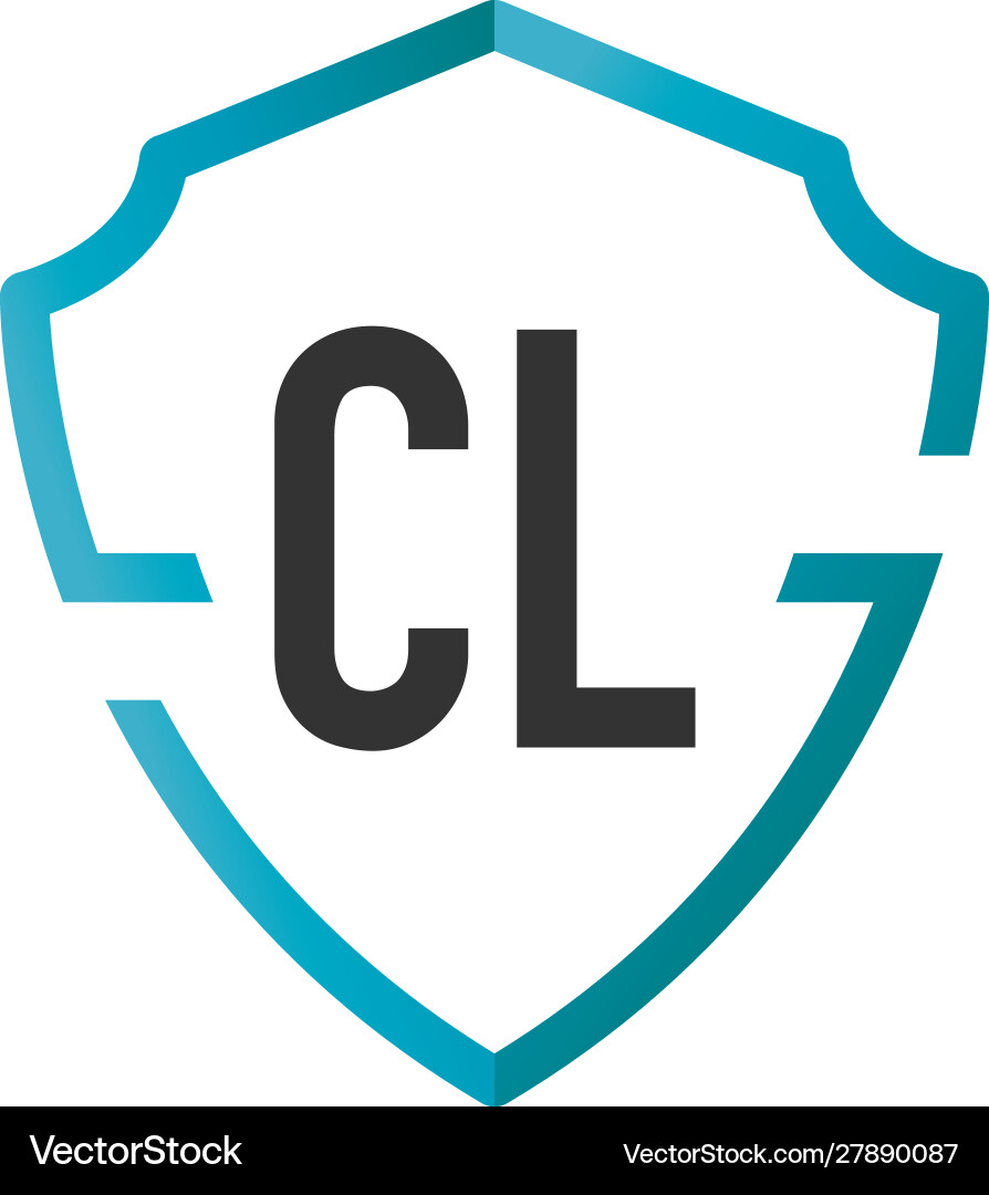 Initials letter cl creative shield design logo Vector Image