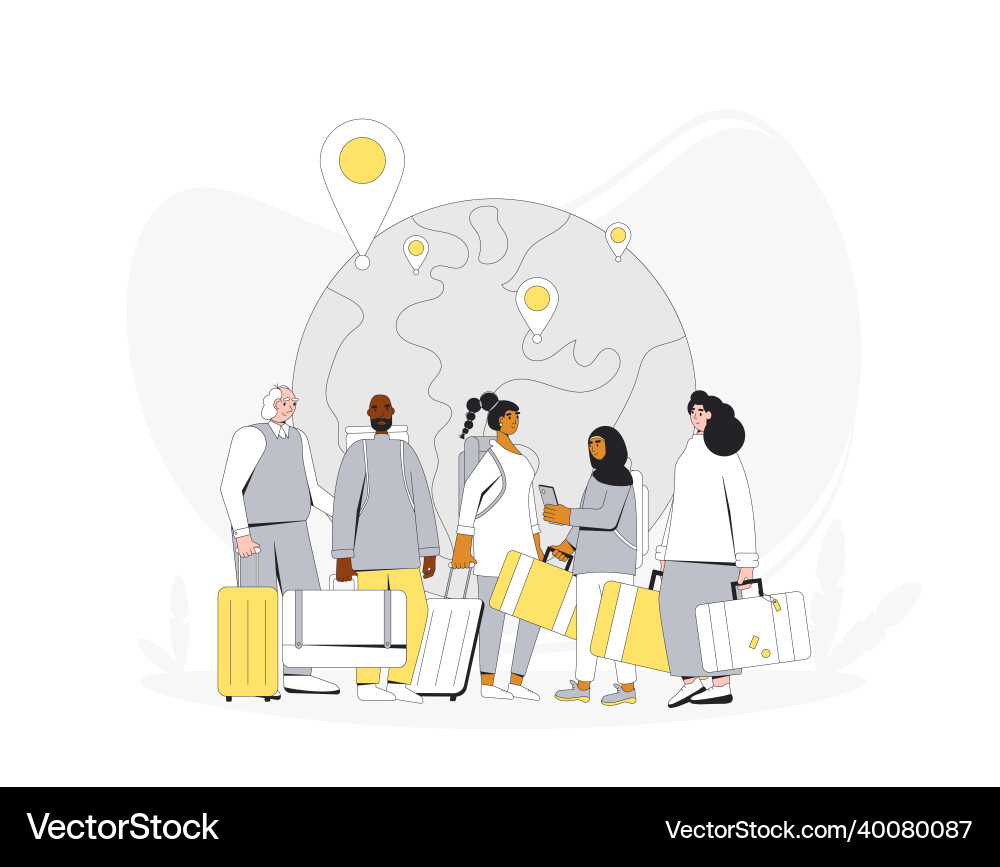 International migration Royalty Free Vector Image