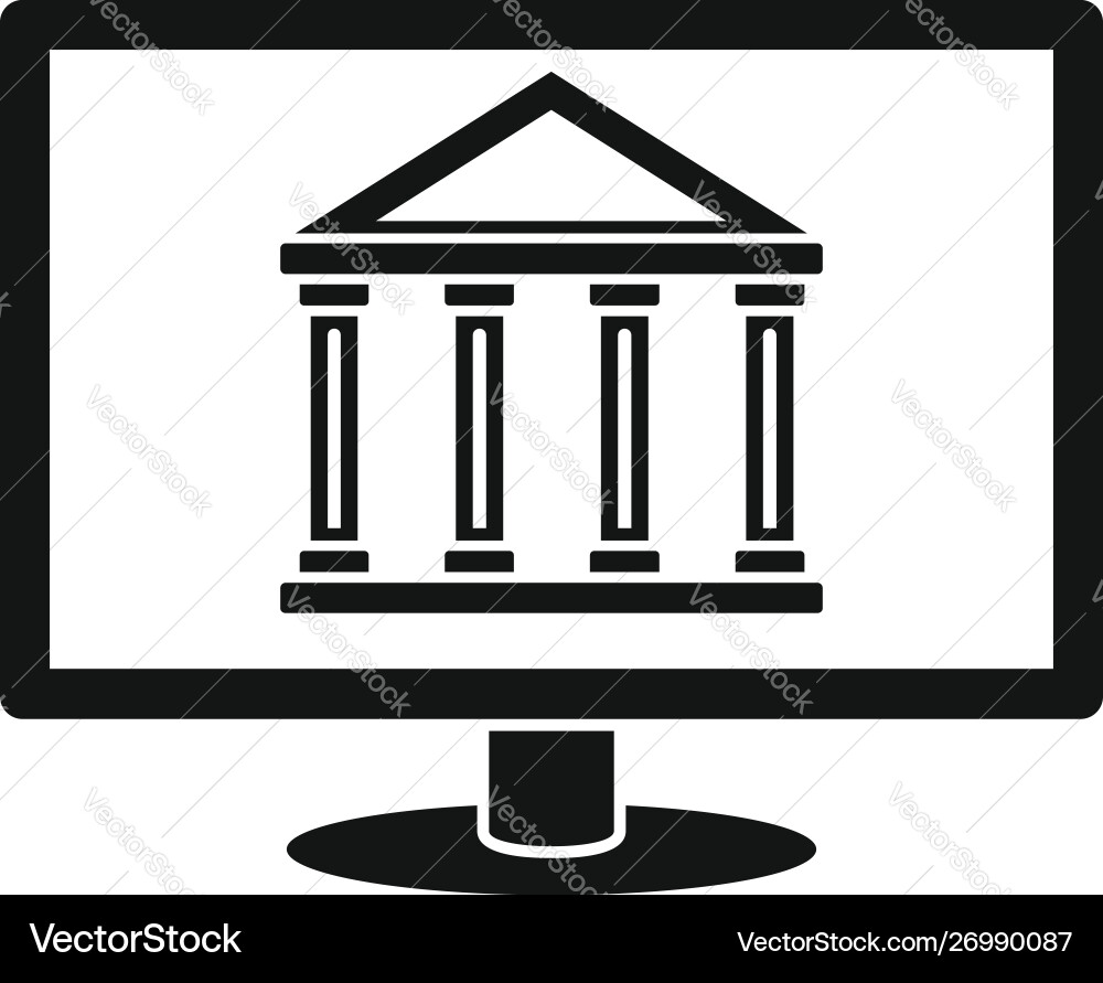Internet bank building icon simple style Vector Image