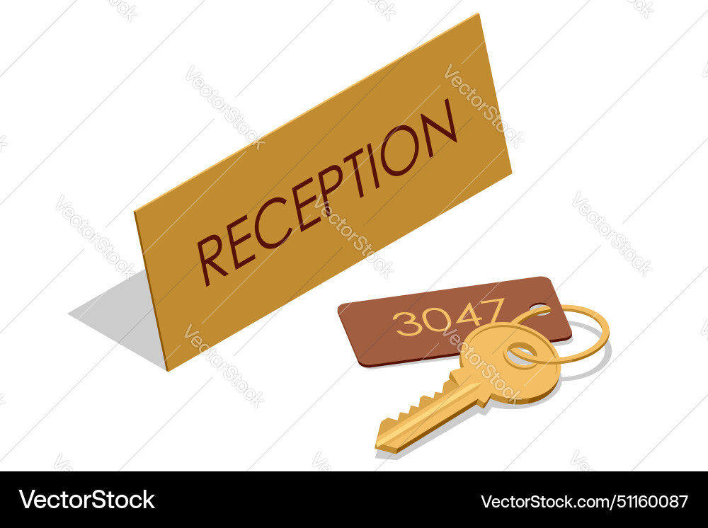 Isometric hotel reception interior desk Royalty Free Vector