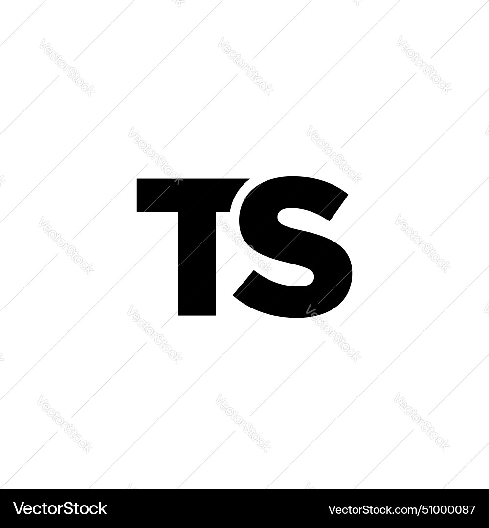 Letter t and s ts logo design template minimal Vector Image