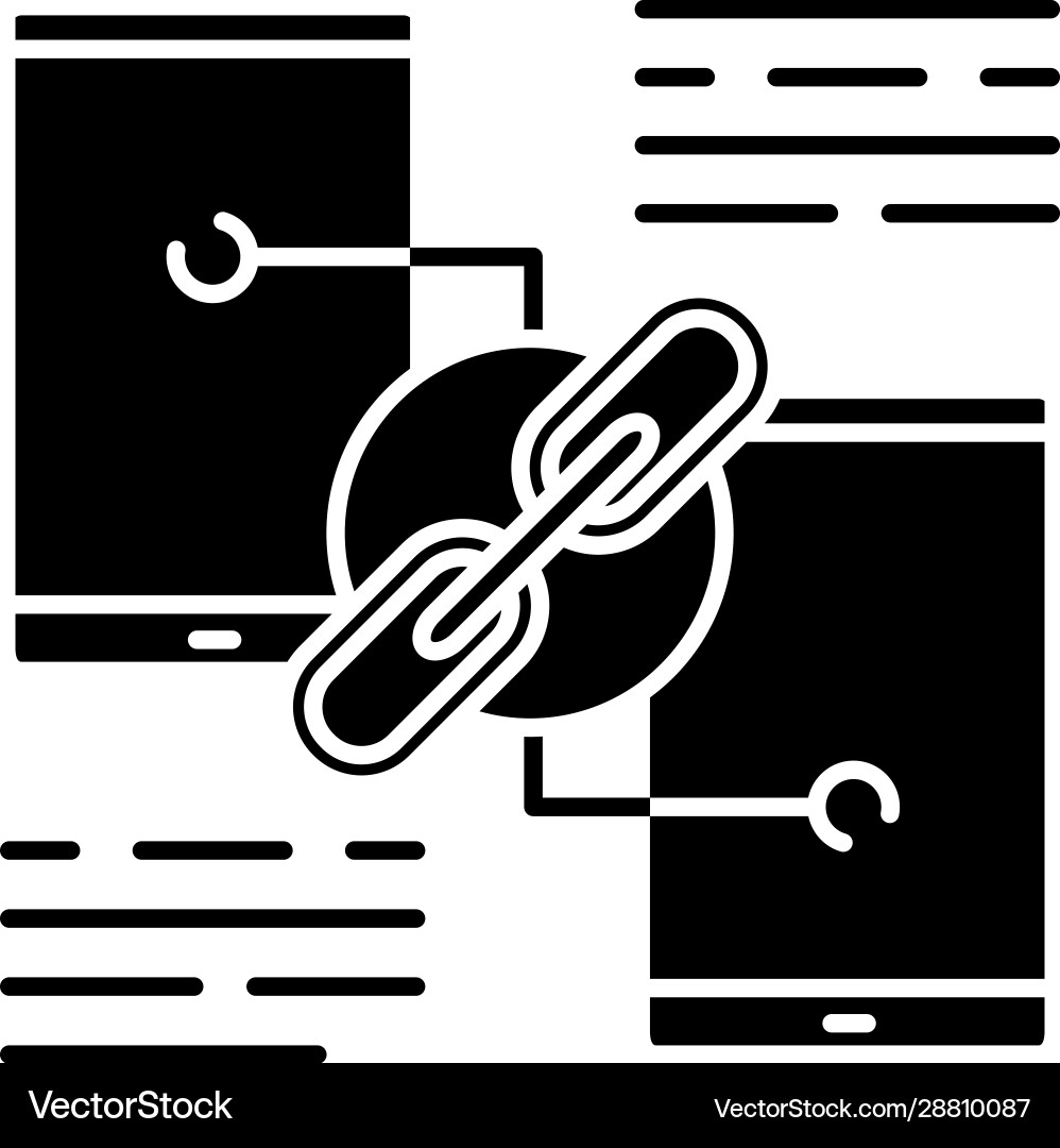 Link sharing glyph icon Royalty Free Vector Image