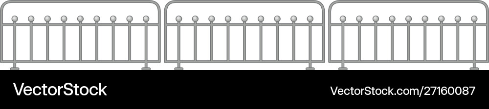 Metal fence design on white background Royalty Free Vector
