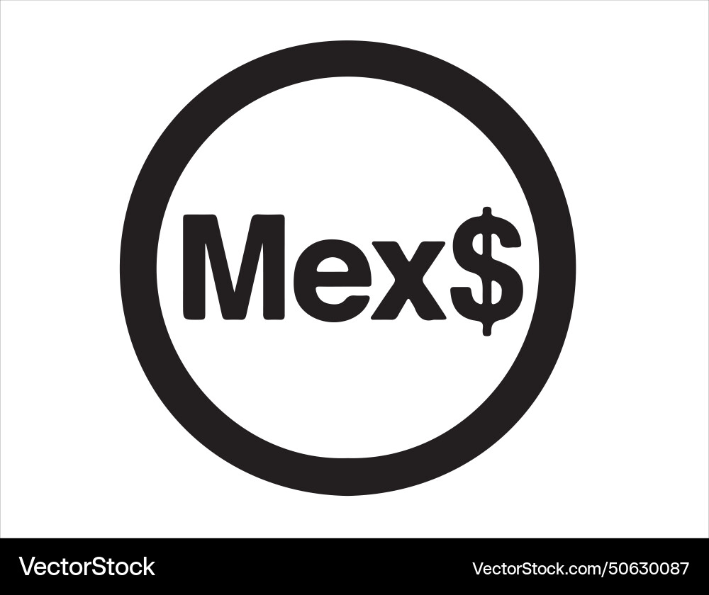 Mexican Peso Currency Sign Royalty Free Vector Image