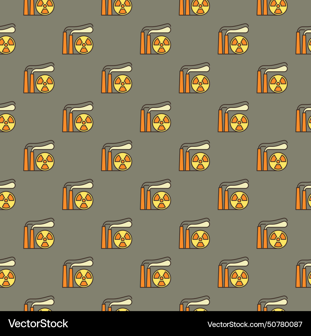 Nuclear power generator with smoke pipes Vector Image