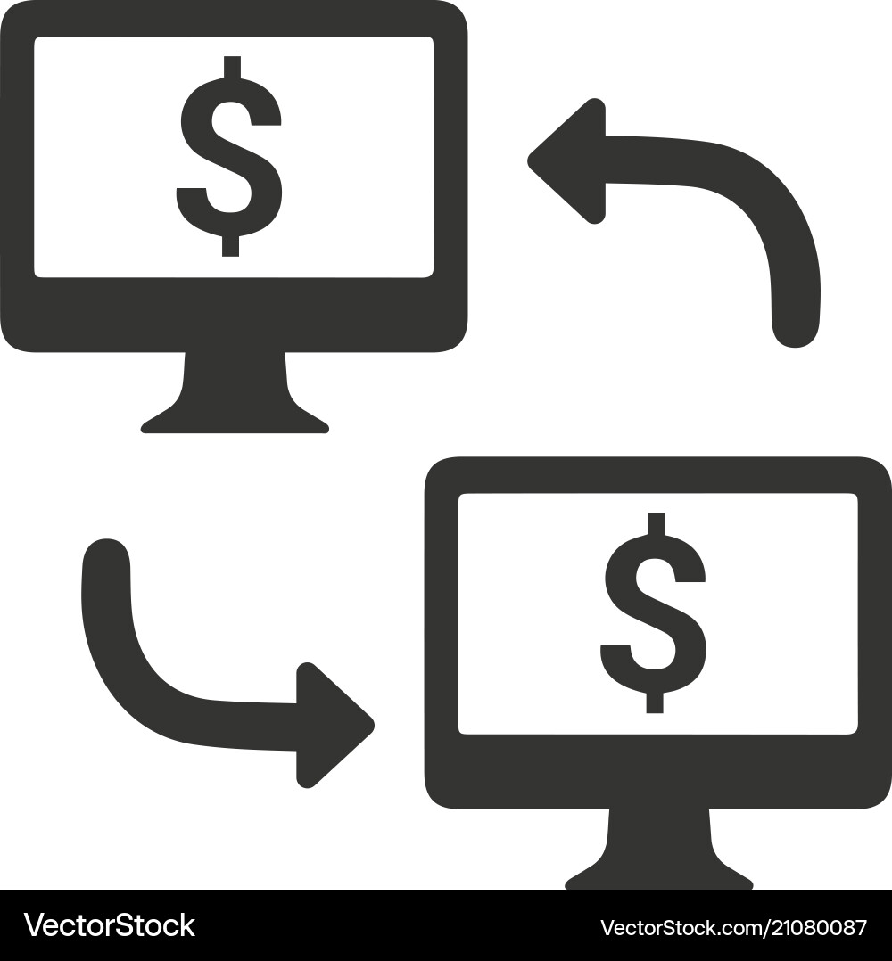 Online money transfer icon Royalty Free Vector Image