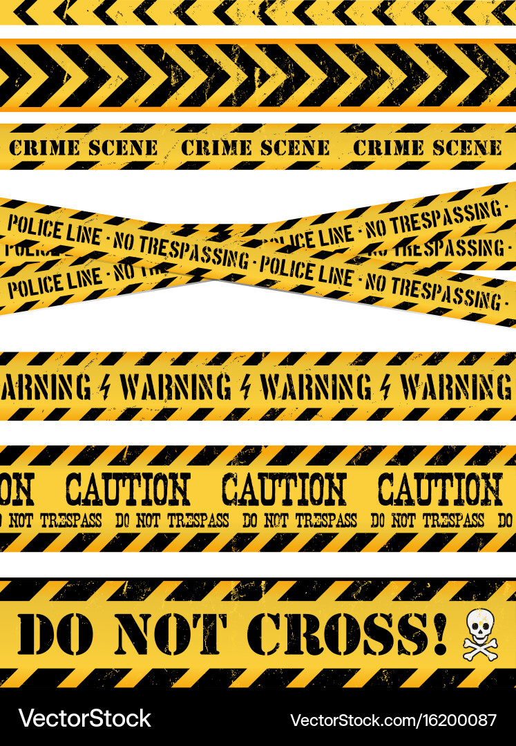 Police line crime scene and warning tapes Vector Image