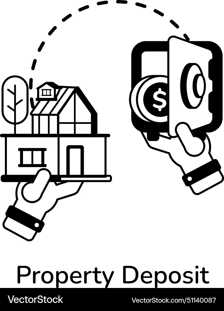 Property deposit Royalty Free Vector Image - VectorStock