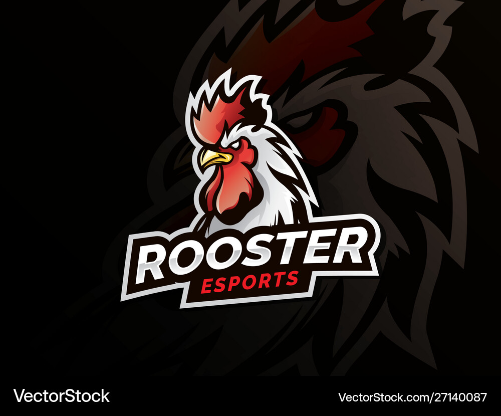 Rooster mascot sport logo design Royalty Free Vector Image