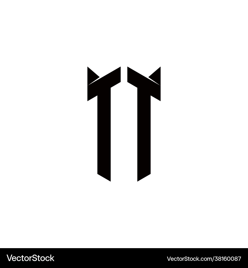 Tt logo monogram with shield shape designs Vector Image